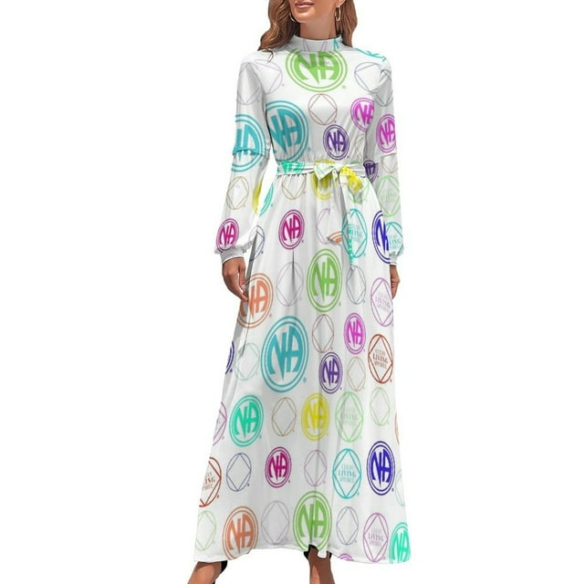 Colorful NA Symbols and Logos Narcotics Anonymous Gift Long Dress chic ...