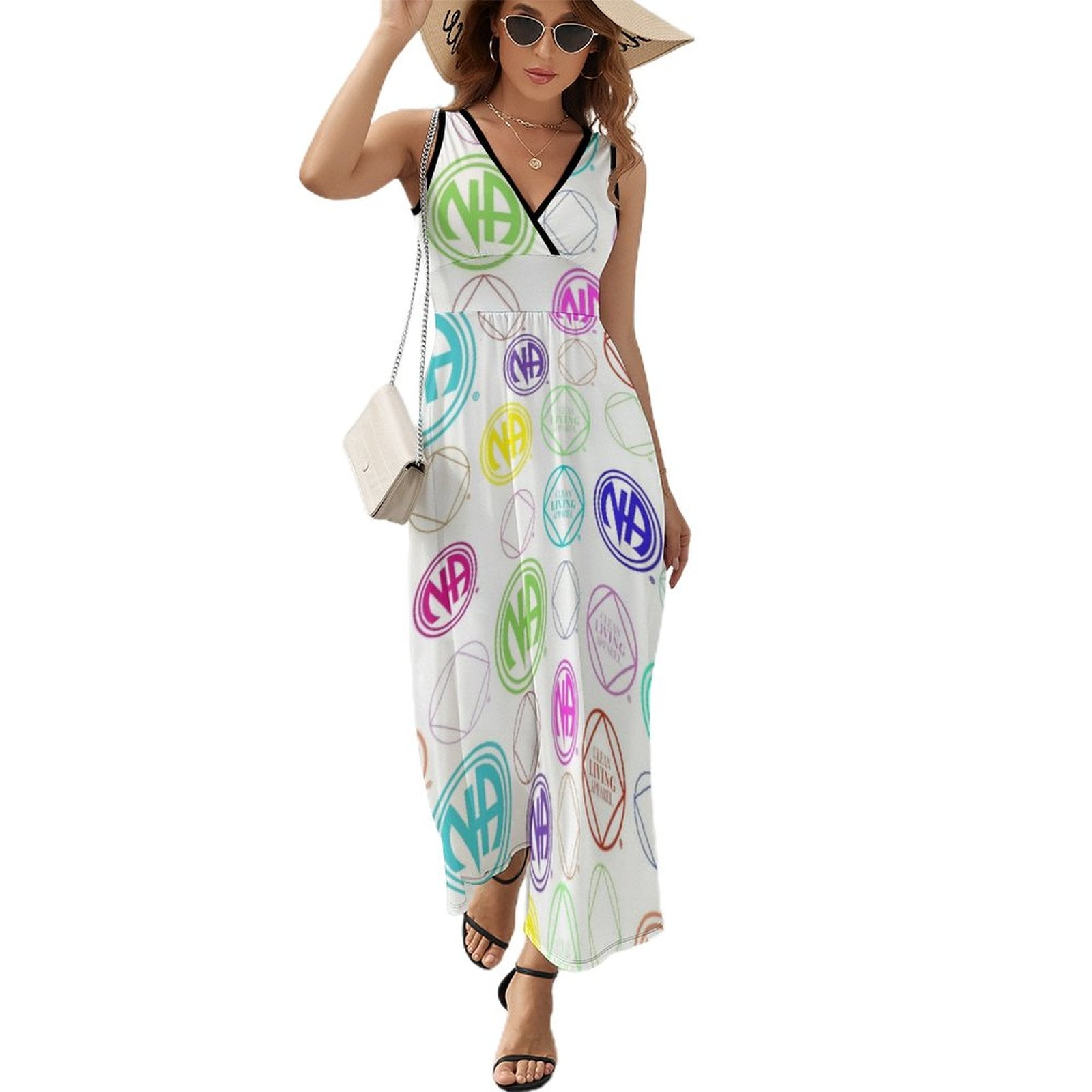 Colorful NA Symbols and Logos Narcotics Anonymous Gift Sleeveless Dress ...