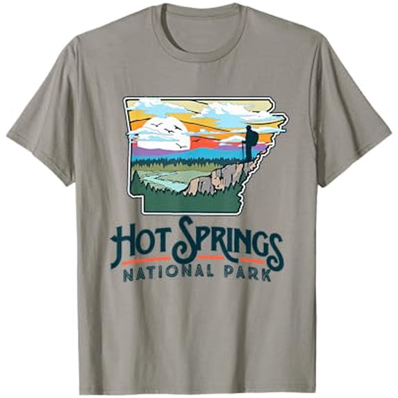 Colorful Nature Illustration T-Shirt Featuring Hot Springs National ...