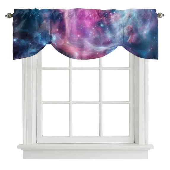 Colorful Nebulae Tie Up Valance Curtains Abstract Shiny Gradient Pink ...