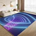 Colorful Neon Lines Area Rugs Neon Light Heart Rugs Non Slip Non ...