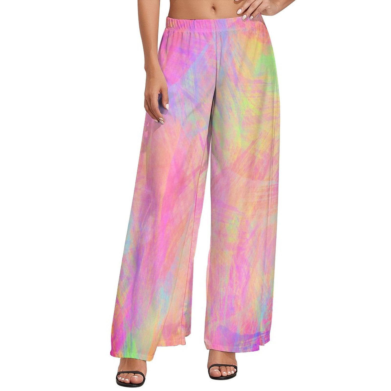 Colorful Neon Paint Pants Female Pretty Splatter Print Streetwear ...