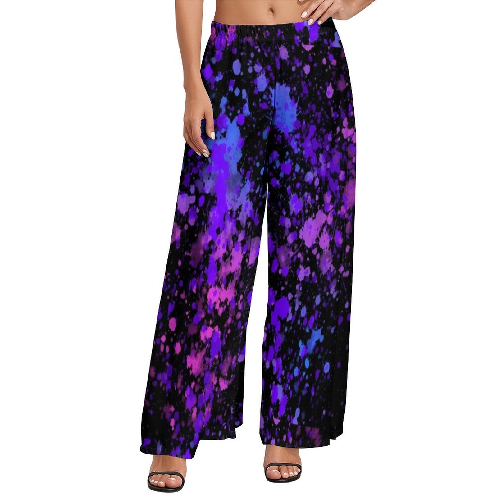 Colorful Neon Paint Pants Female Pretty Splatter Print Streetwear ...