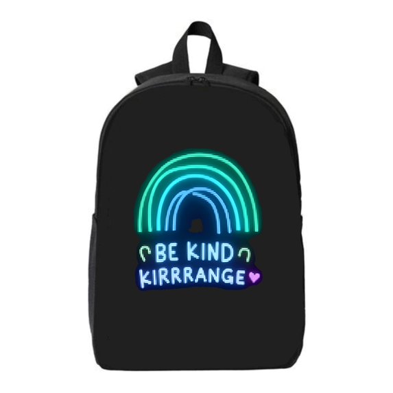 Colorful Neon Rainbow Design Laptop Backpack - " BE KIND KIRRRANGE ...