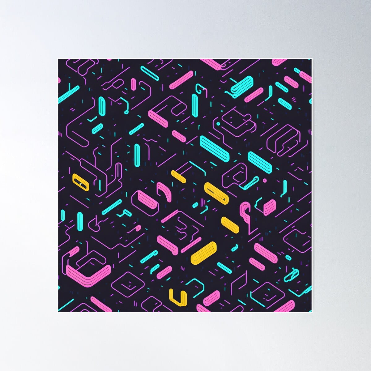 Colorful Neon Retro 90S Arcade Carpet Sprinkle Pattern Poster Wall Art ...