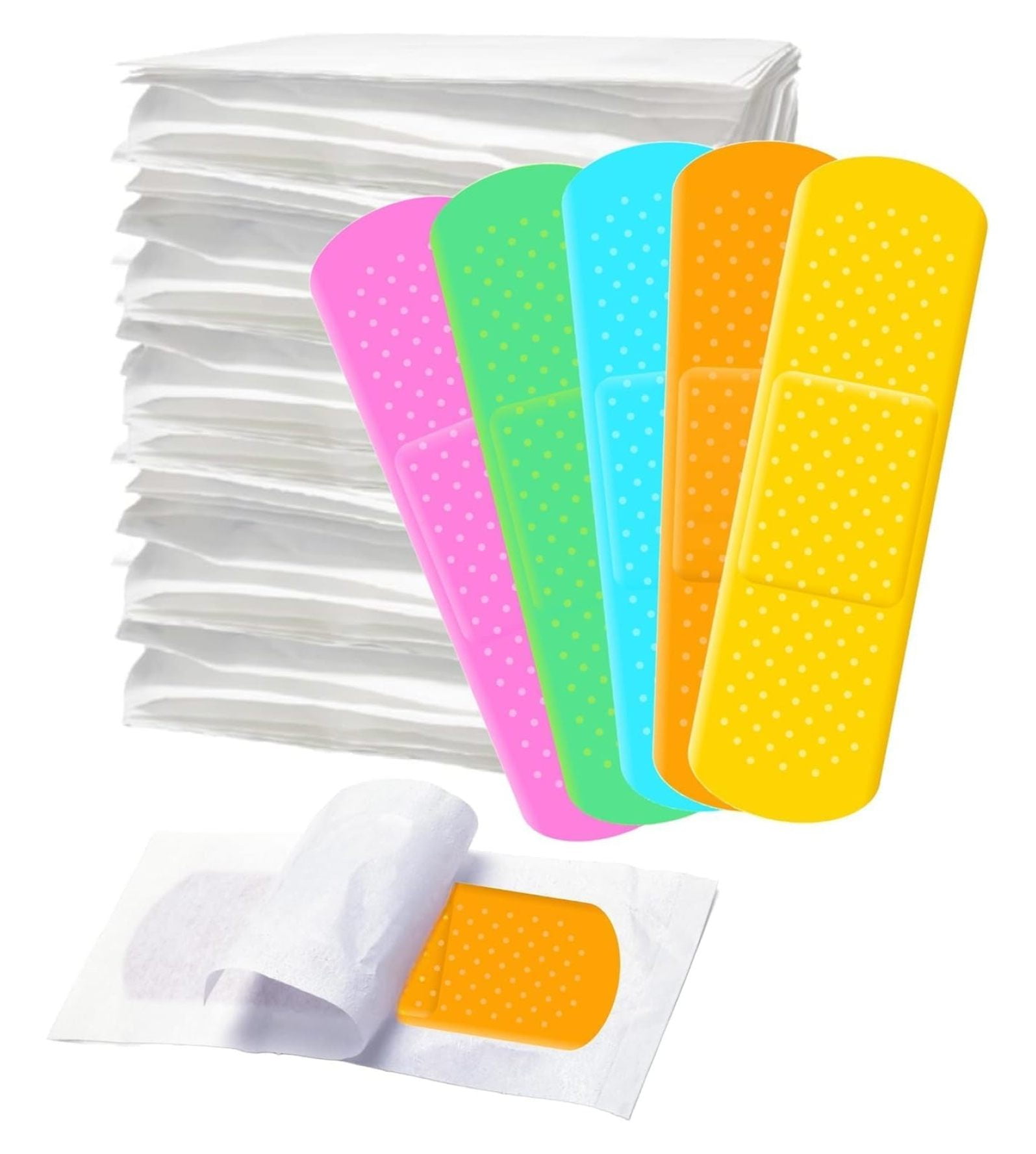 Colorful Neon Sheer Plastic Adhesive Bandages – 3/4" x 3" Bandage ...