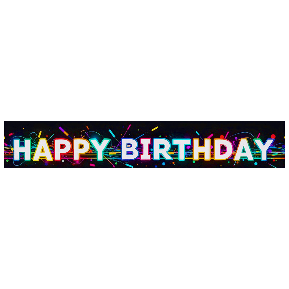 Colorful Neon Style Happy Birthday Banner Background Party Decors for ...