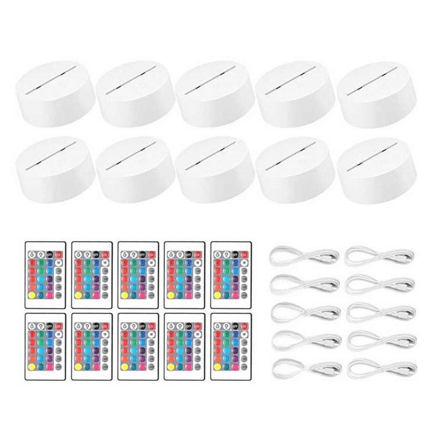 Colorful Night Light Base USB Remote Control Acrylic Table Lamp ...