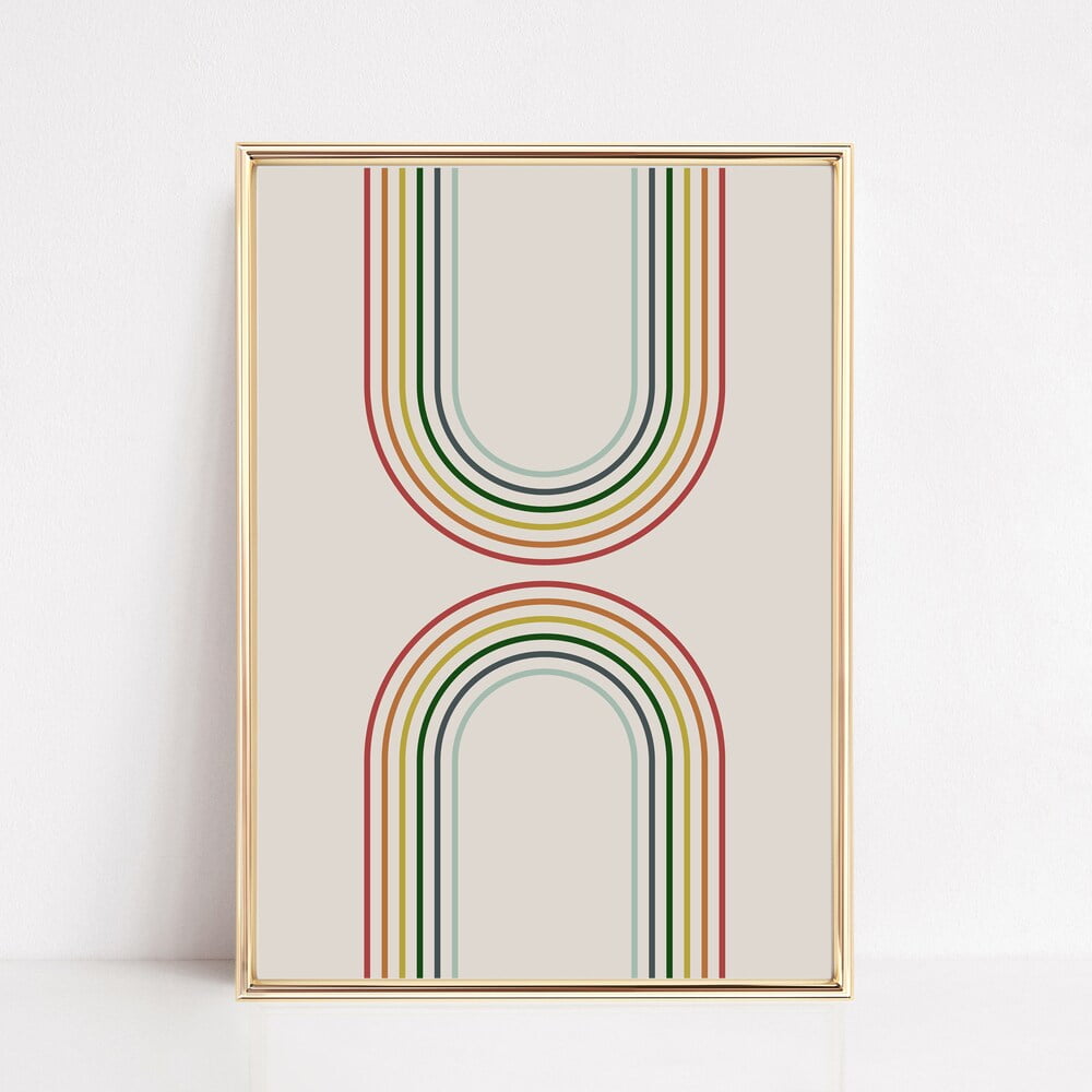 Colorful Noel Print Decor, Mid Century Modern Noel Wall Art, Retro Noel ...