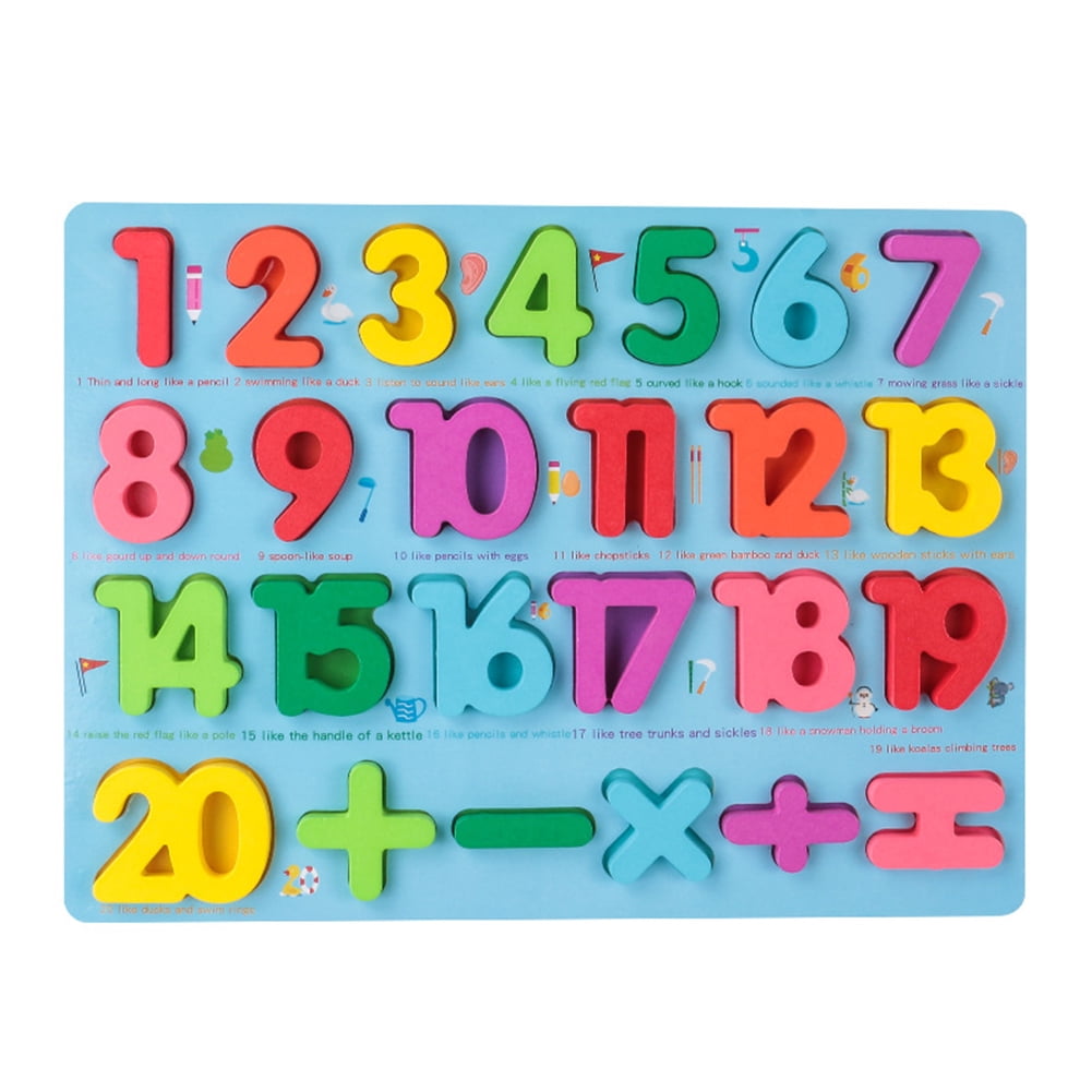 Colorful Number Alphabet Shape Wooden Puzzle Pairing Board Education ...