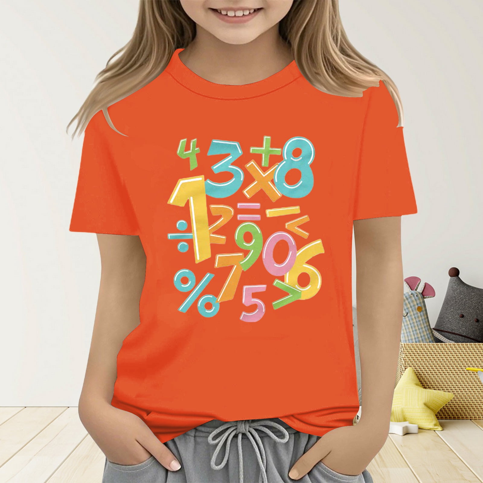 Colorful Number Day Celebrate Maths Day Calculator Kids Costume Shirt ...