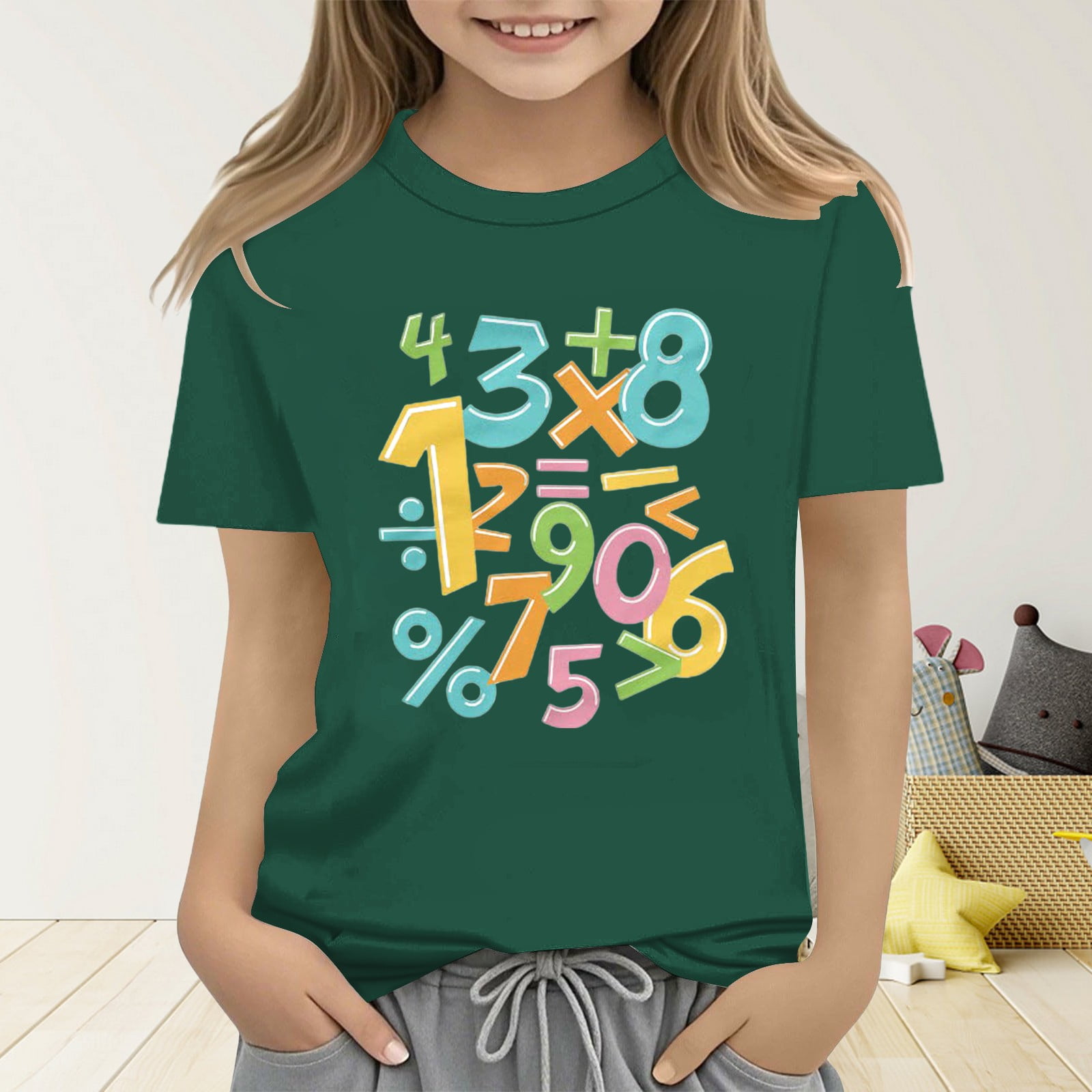 Colorful Number Day Celebrate Maths Day Calculator Kids Costume Shirt ...
