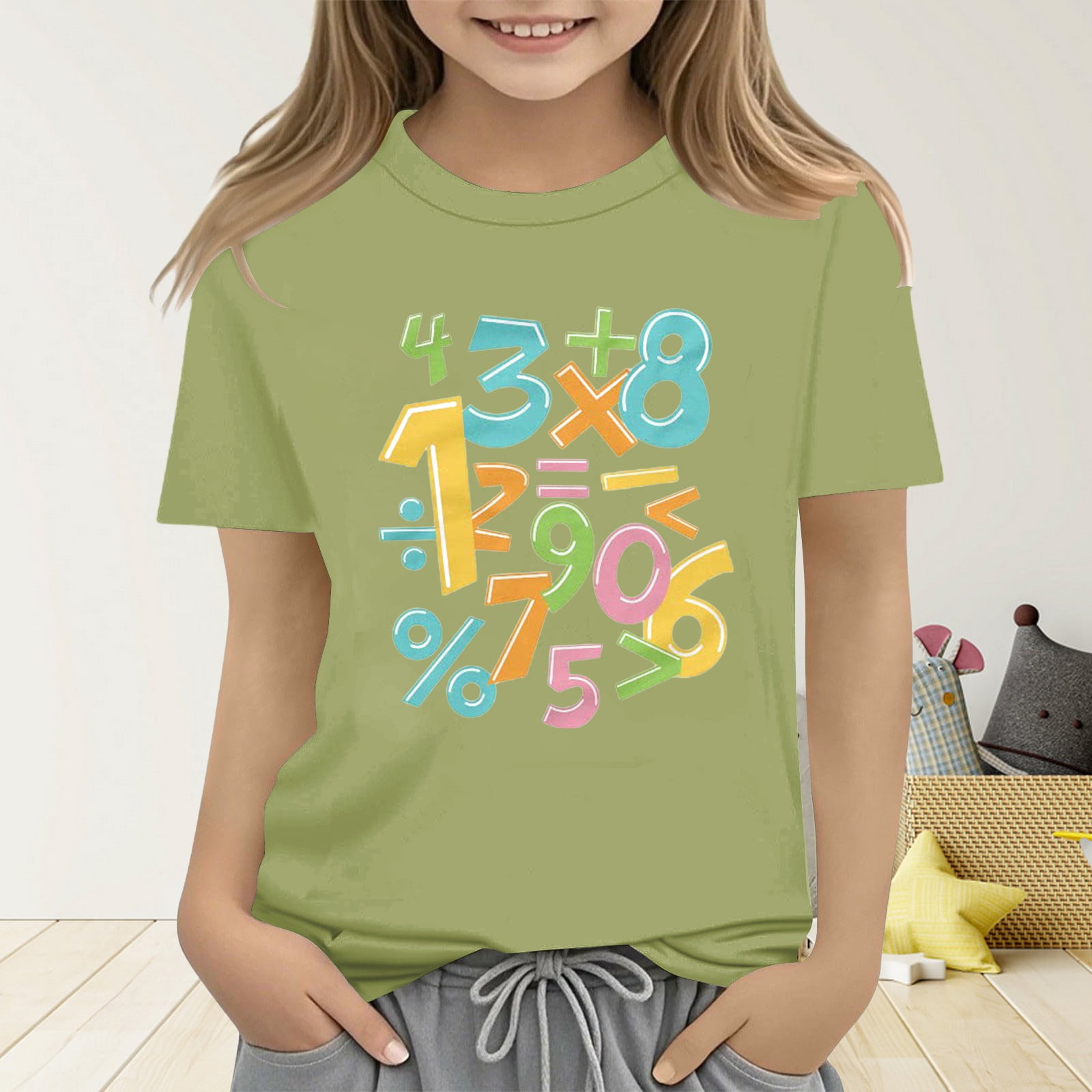 Colorful Number Day Celebrate Maths Day Calculator Kids Costume Shirt ...