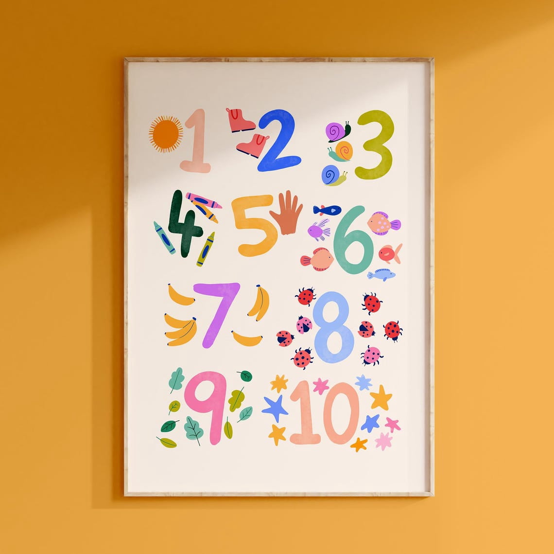 Colorful Numbers Educational Nursery Wall Picture, Unframed Paper ...