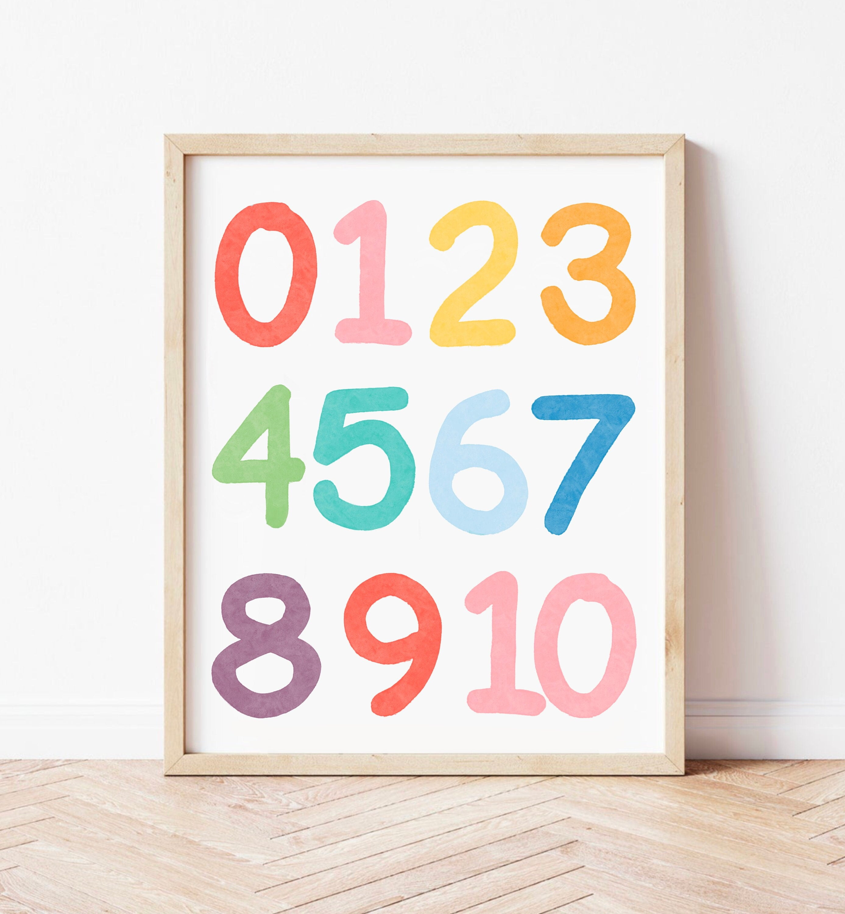 Colorful Numbers Educational Posters For Kids Montessori Math Classroom ...