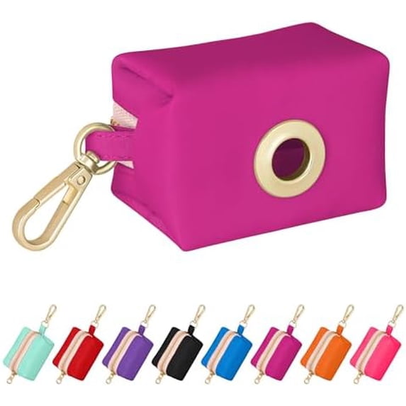Colorful Nylon Dog Poop Bag Holder with Metal Grommet & Carabiner Clip ...
