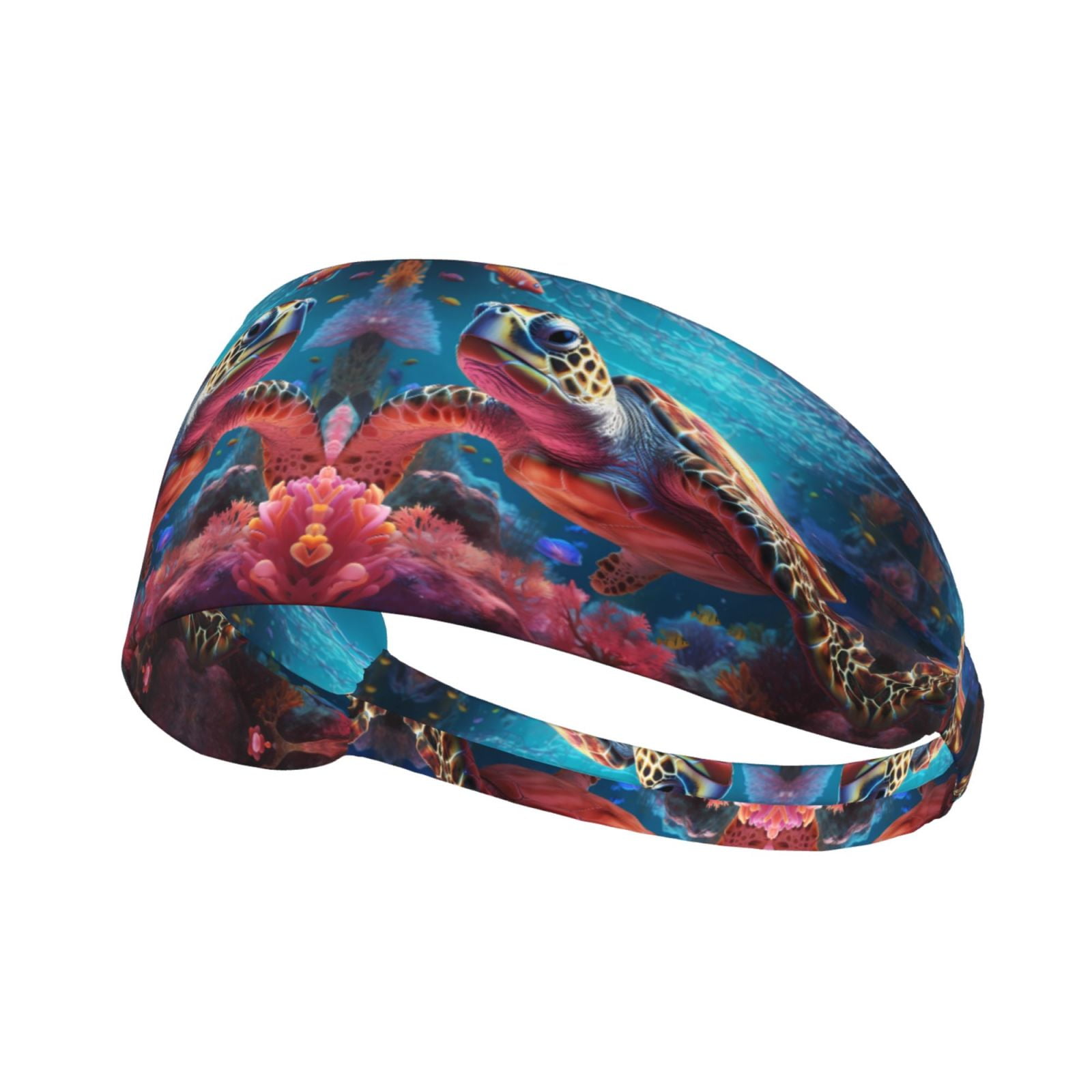 Colorful Ocean Sea Turtle Headbands for Women/Men, Elastic Soft Sweat ...