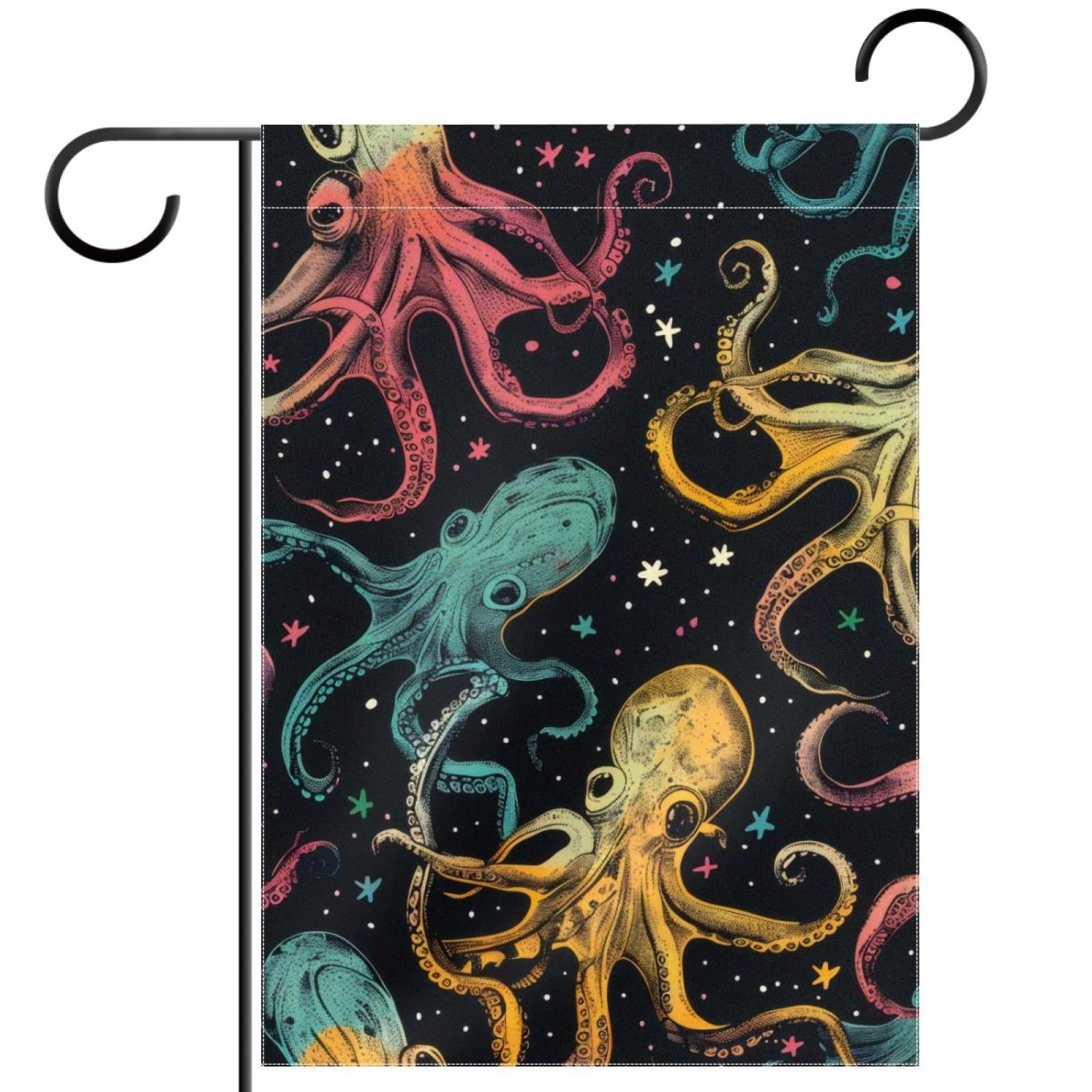 Colorful Octopus Aesthetic Pattern Welcome Garden Flags, 12 x 18 Inch ...