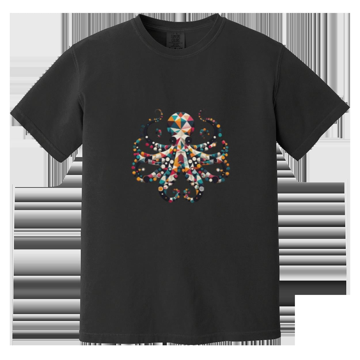 Colorful Octopus Comfort Color T-shirt With Abstract Sea Design, for ...