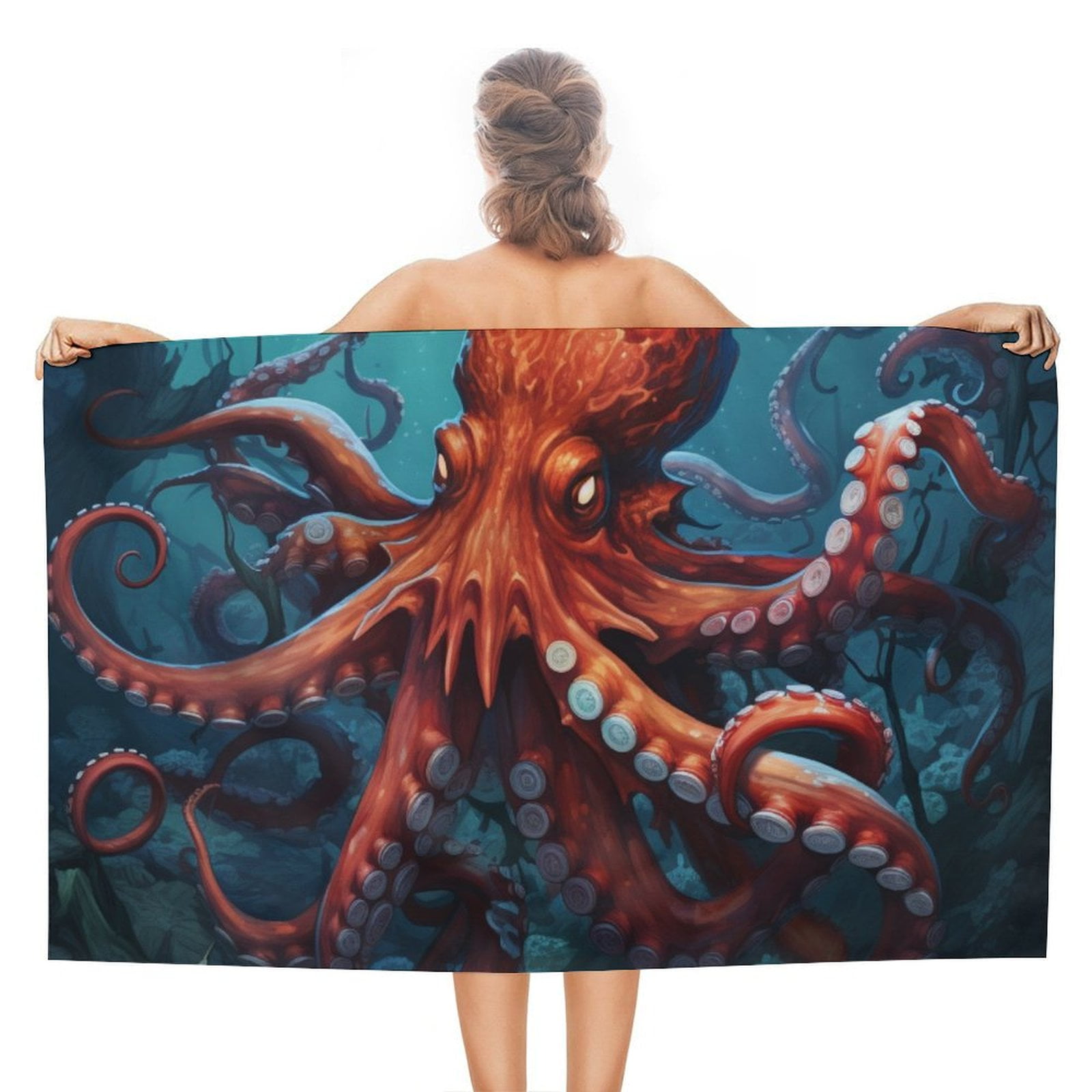 Colorful Octopus Microfiber Beach Towel Lightweight 63''x32'' Oversized ...