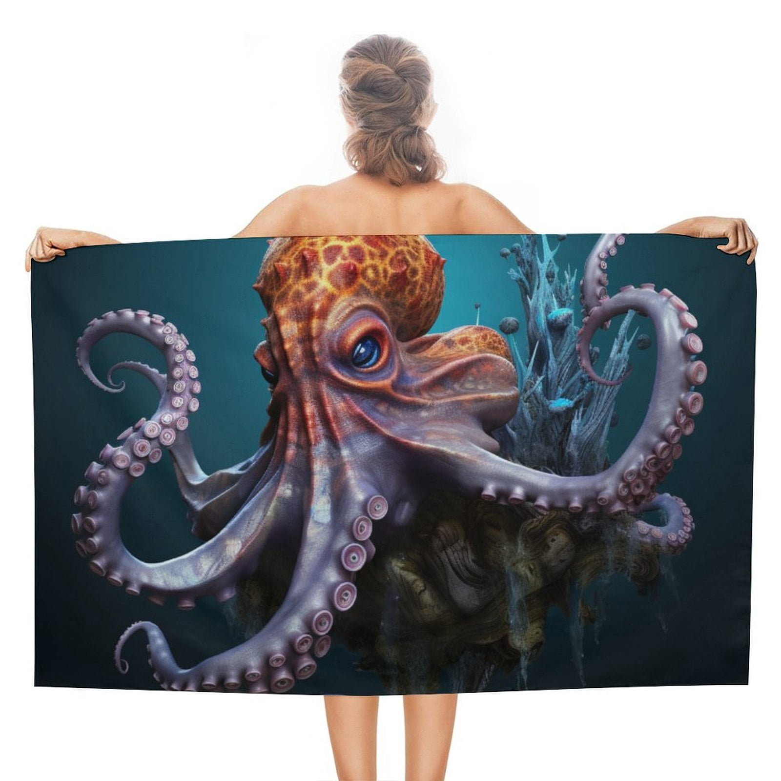Colorful Octopus Microfiber Lightweight Beach Towel Quick Dry Absorbent ...