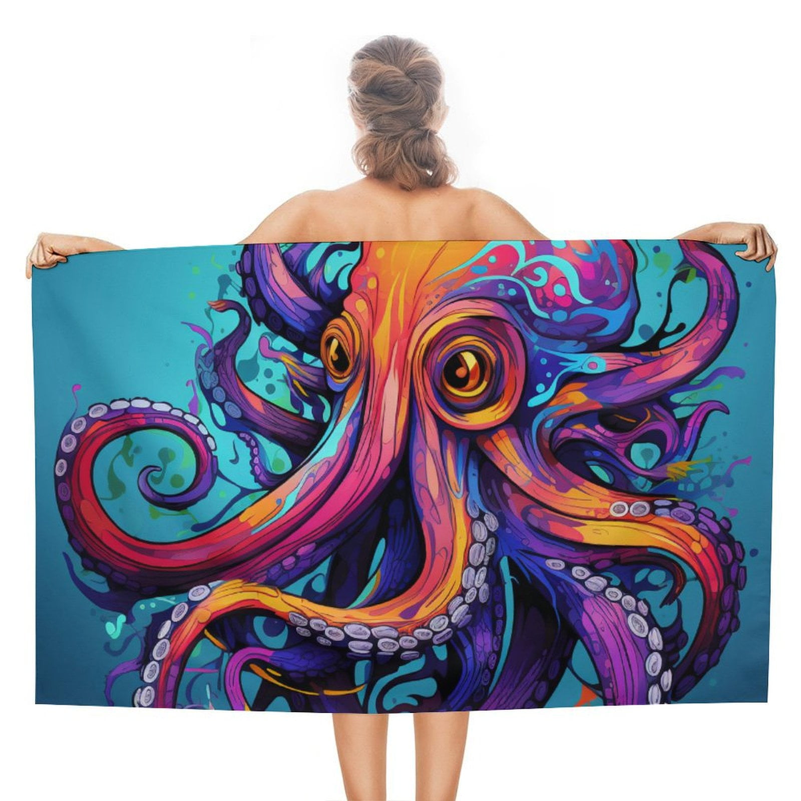 Colorful Octopus Oversized -Washed Lightweight Quick Dry Beach Towels ...