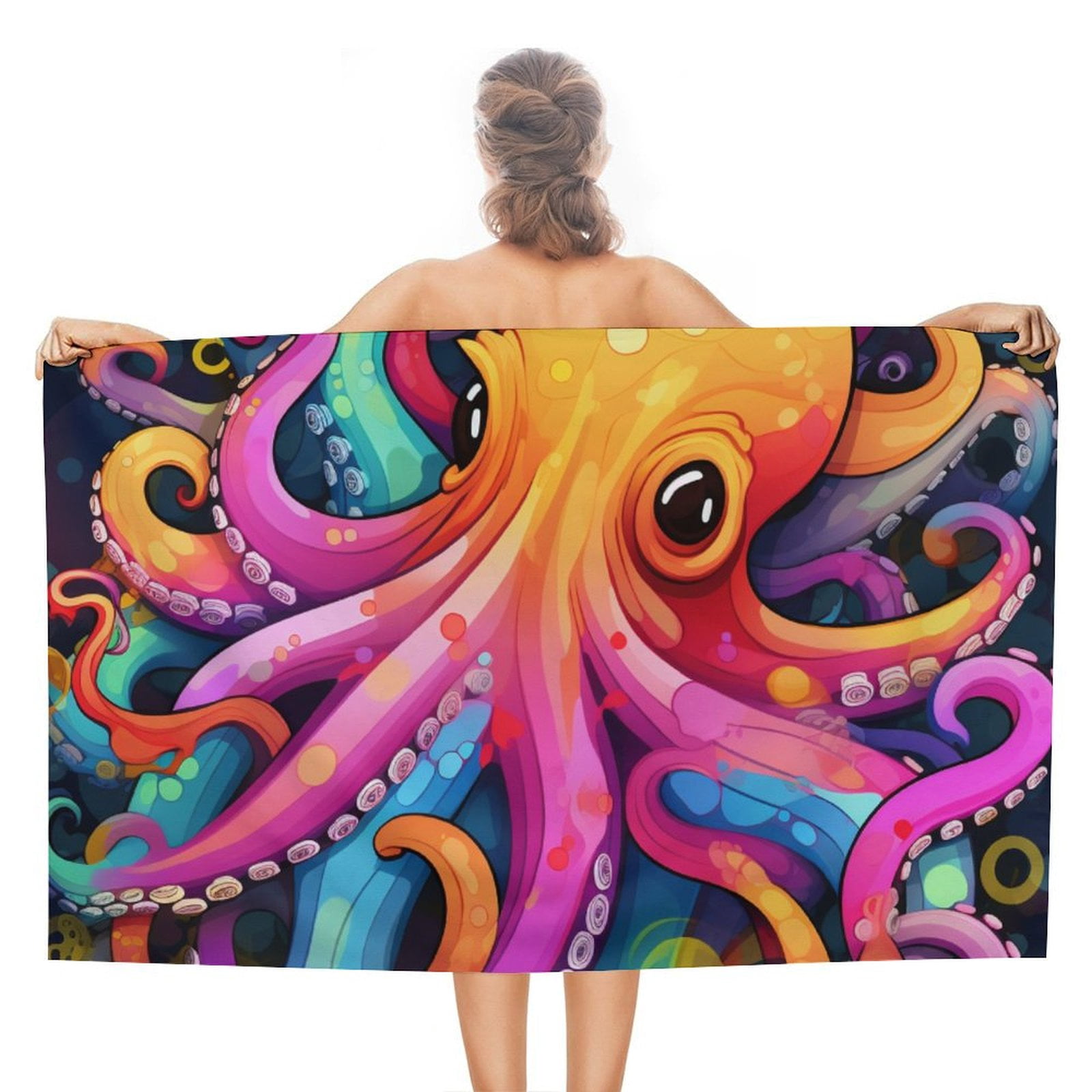 Colorful Octopus Oversized -Washed Lightweight Quick Dry Beach Towels ...