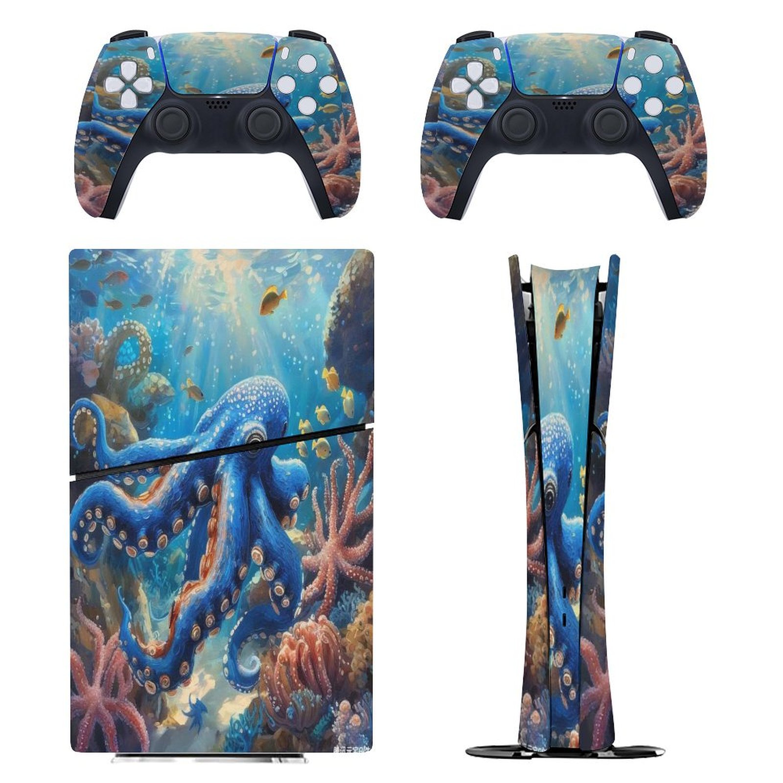 Colorful Octopus Seabed PS5/PS5 Slim Digital Disc Skin Sticker For ...