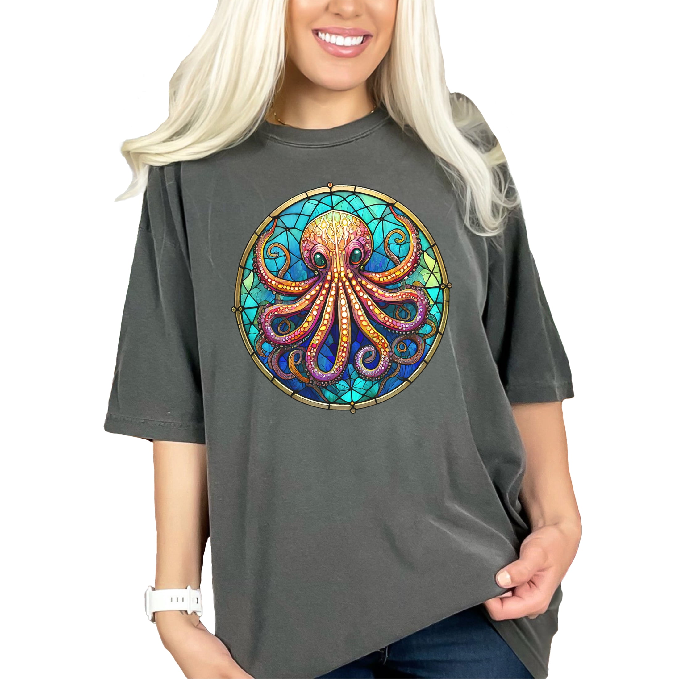 Colorful Octopus T-Shirt, Vibrant Sea Life Tee, Unique Animal Print ...