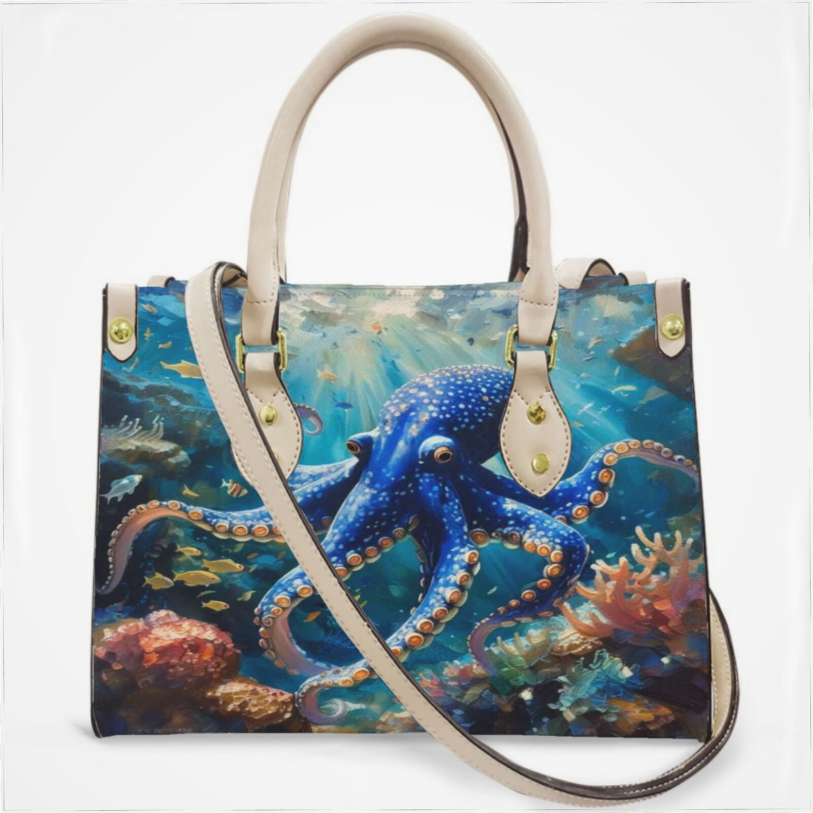 Colorful Octopus Under The Sea Cross Body Bags For Women Small Leather ...