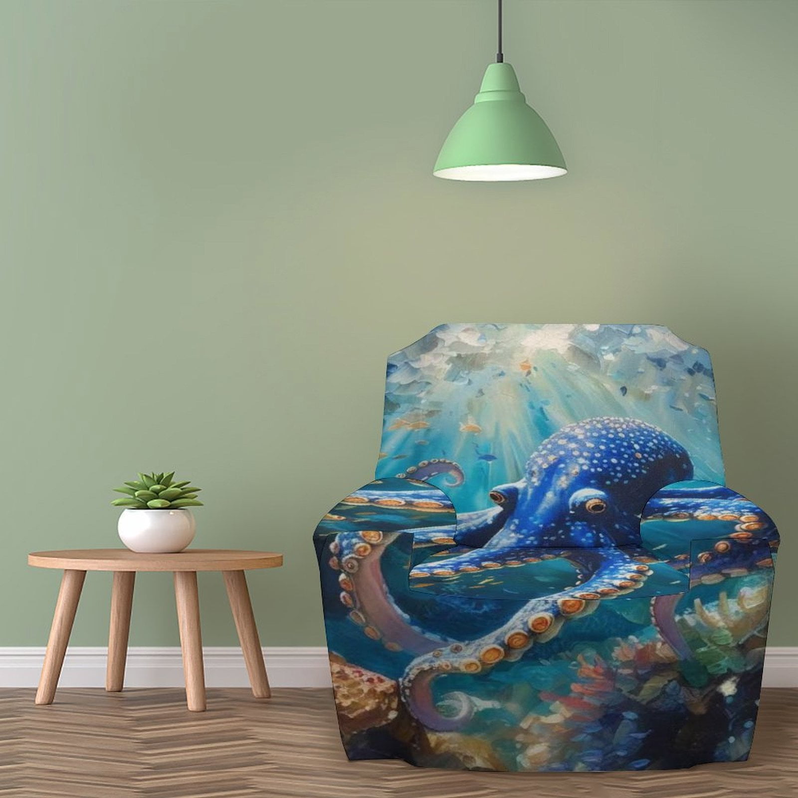 Colorful Octopus Under The Sea Single Sofa Cover Simple Anti-Cat ...