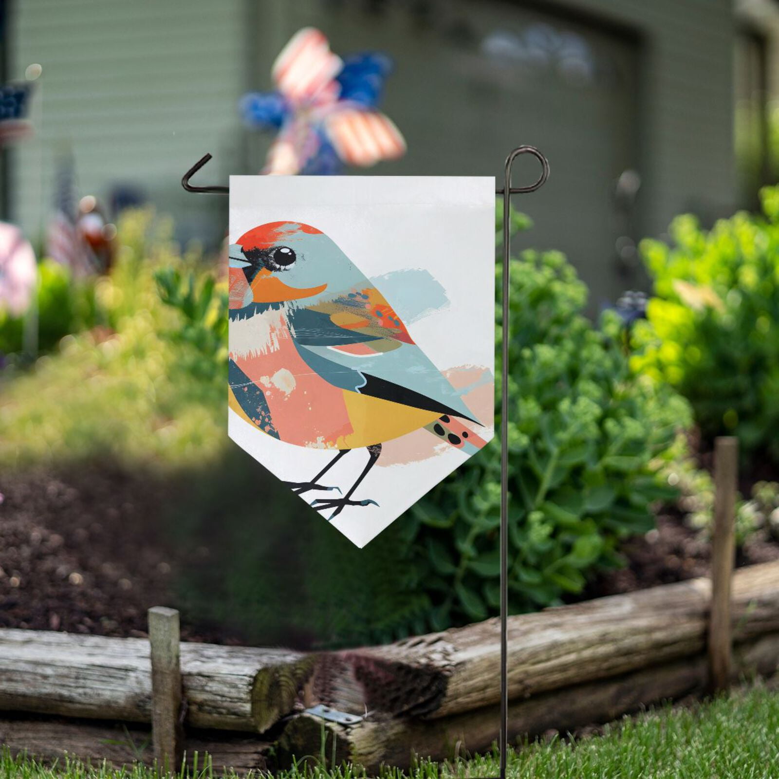 Colorful Of Birds Garden Flag 18" x 12.5" Double Sided Yard Lawn ...
