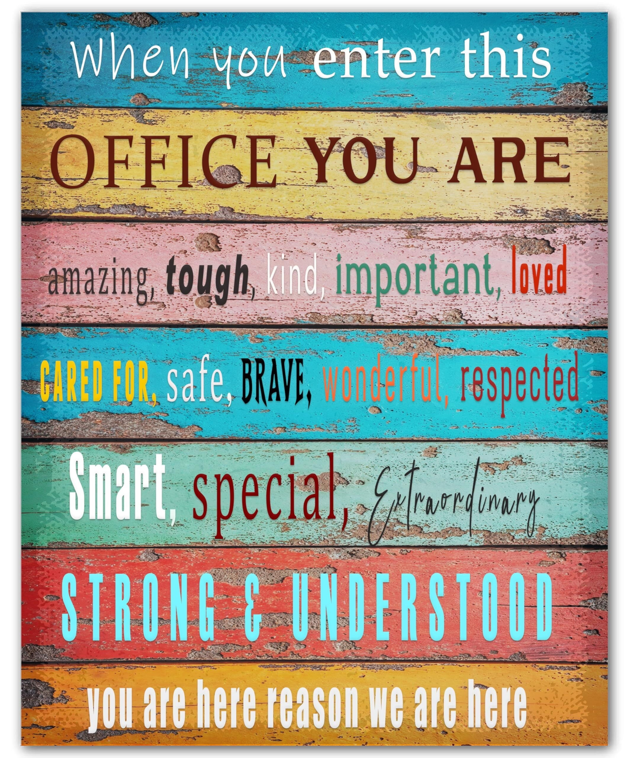 Colorful Office Inspiration Tree - Motivational Wall Art Poster for ...
