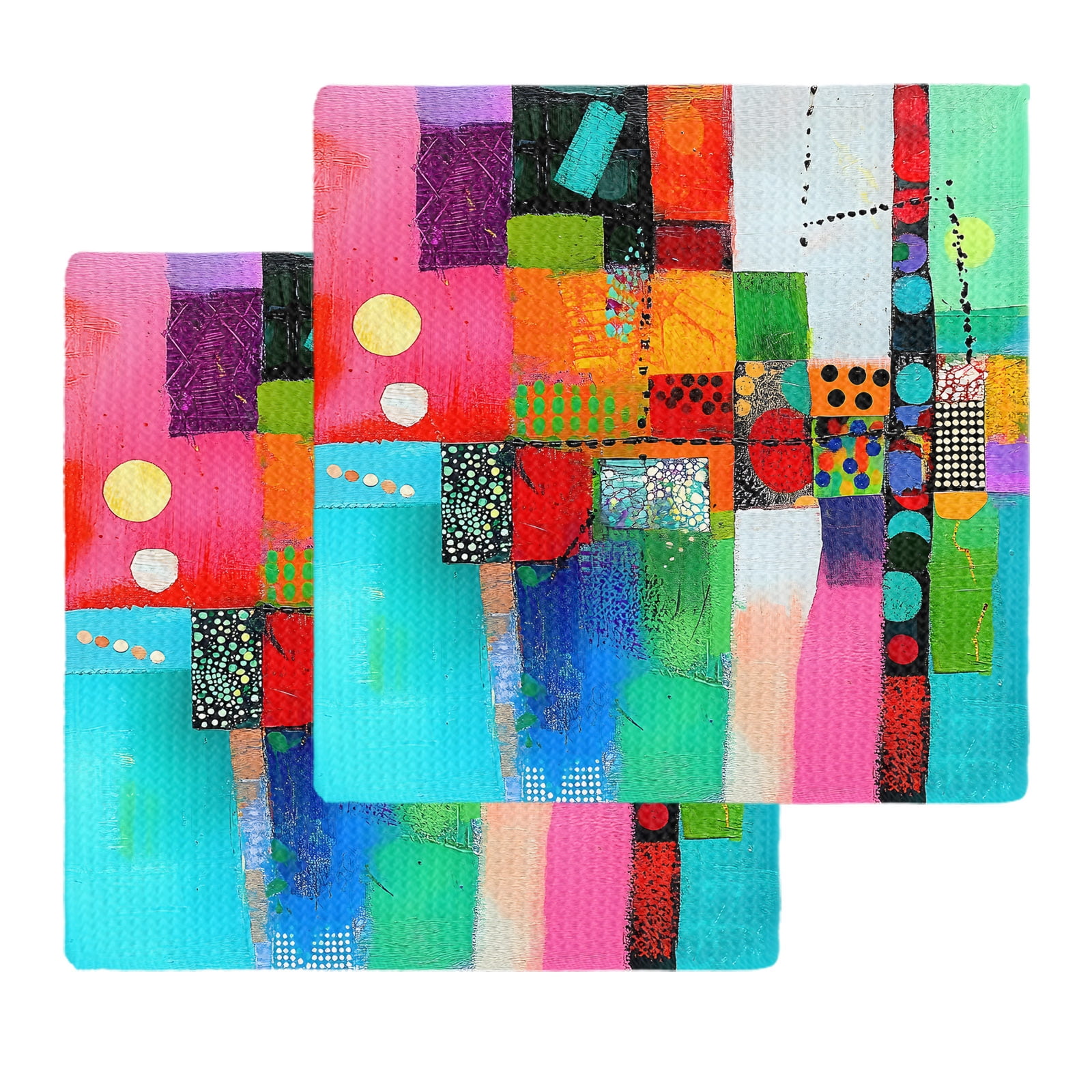 Colorful Oil Painted Kitchen Dish Towels for Drying Dishes Set of 2 ...