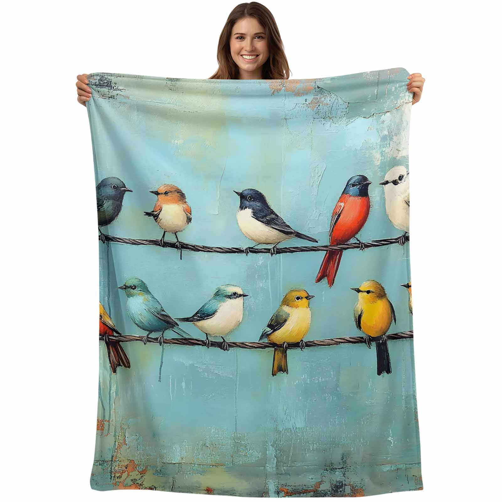 Colorful Oil Painting Blanket Soft Cozy Warm Twin Blanket for Bed ...