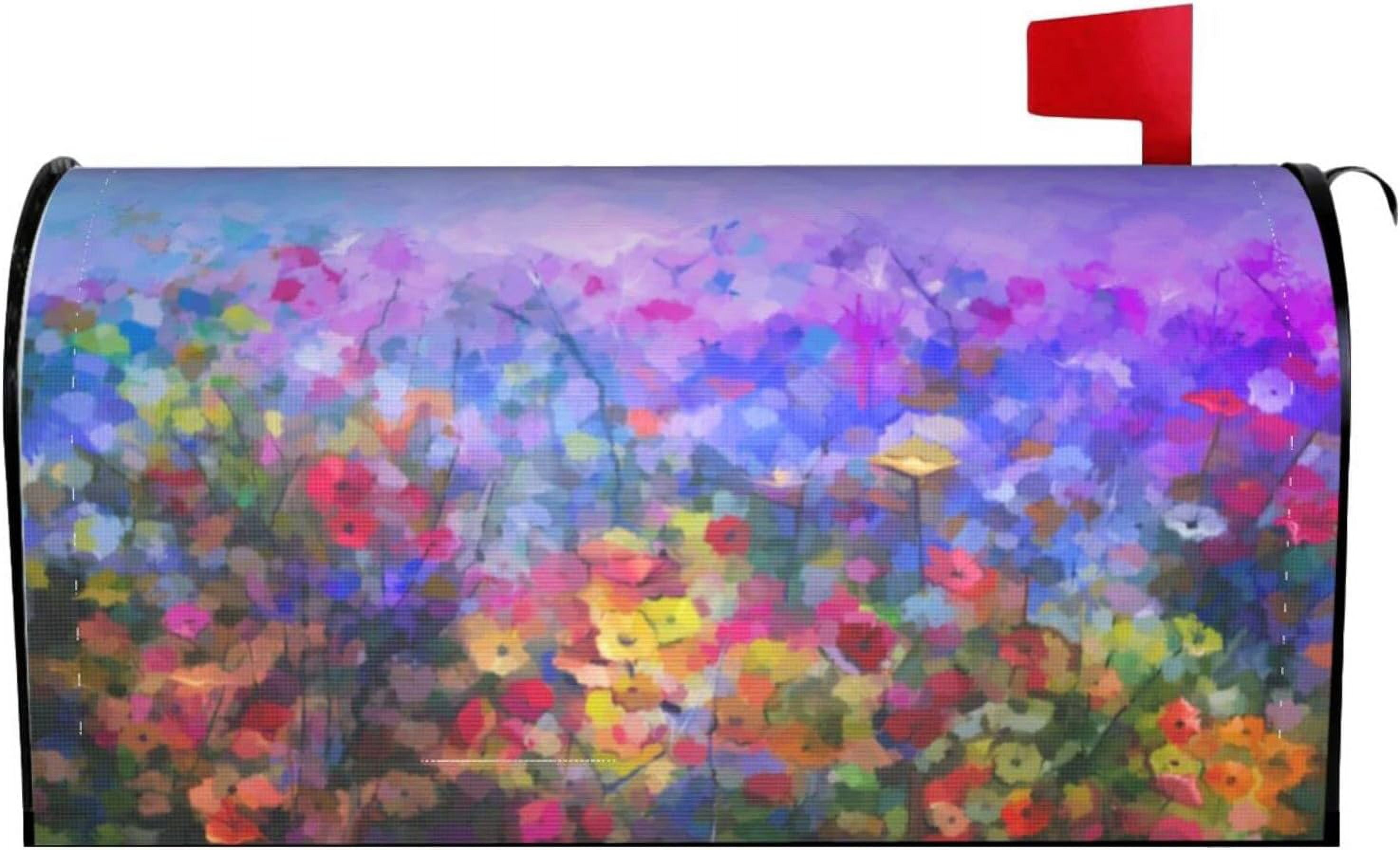 Colorful Oil Painting Purple Flower Daisy Waterproof Mail Cover ...