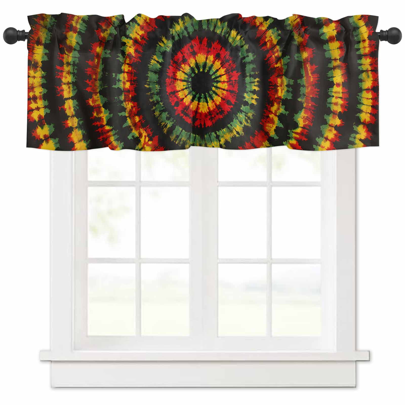 Colorful Ombre Boho Valances for Windows Farmhouse Kitchen Curtains ...