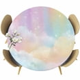 Colorful Ombre Round Tablecloth 45-54 Inch Round Fitted Table Cloth ...