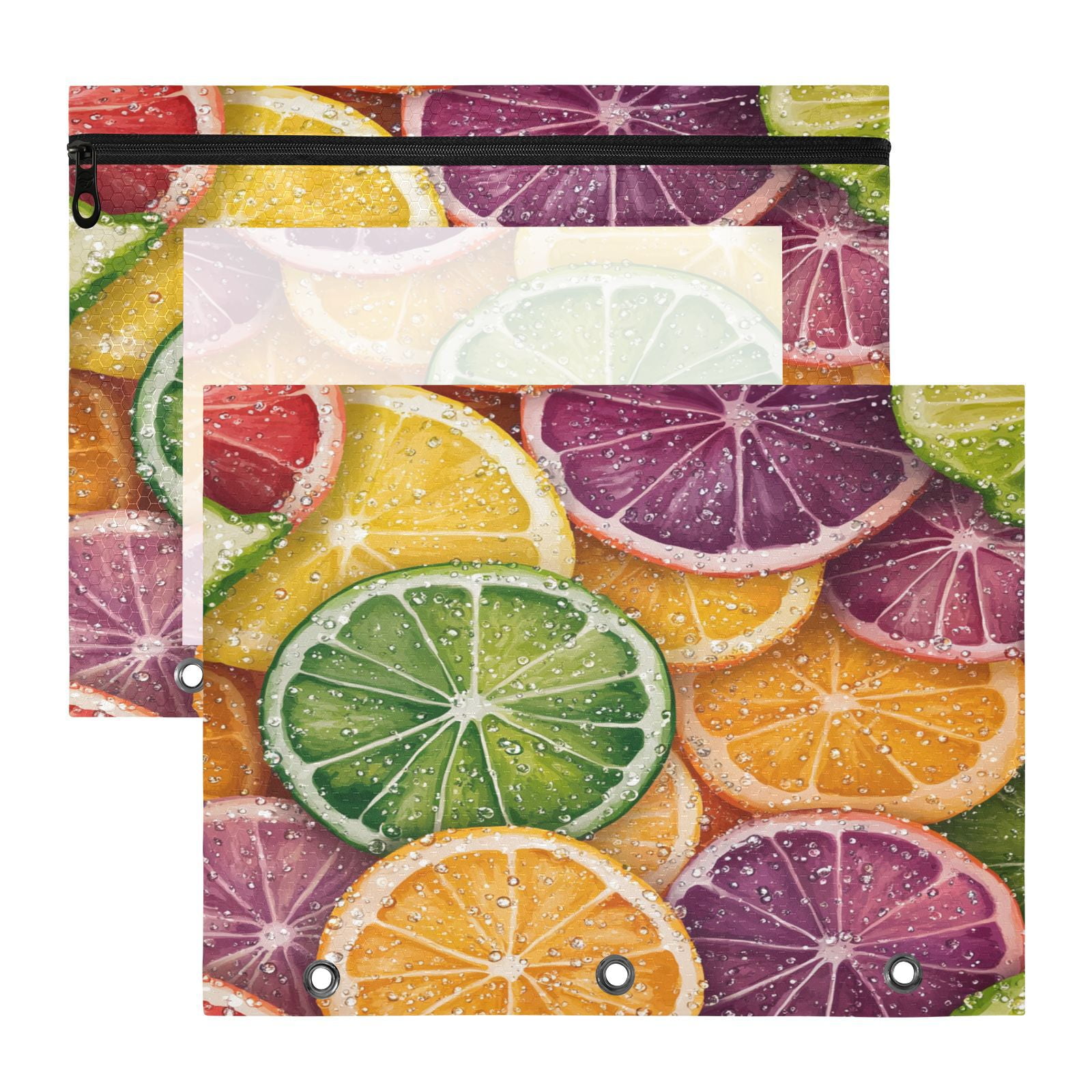 Colorful Orange Slices A4 Pencil Pouch 3 Ring Zipper Pencil Pouches ...