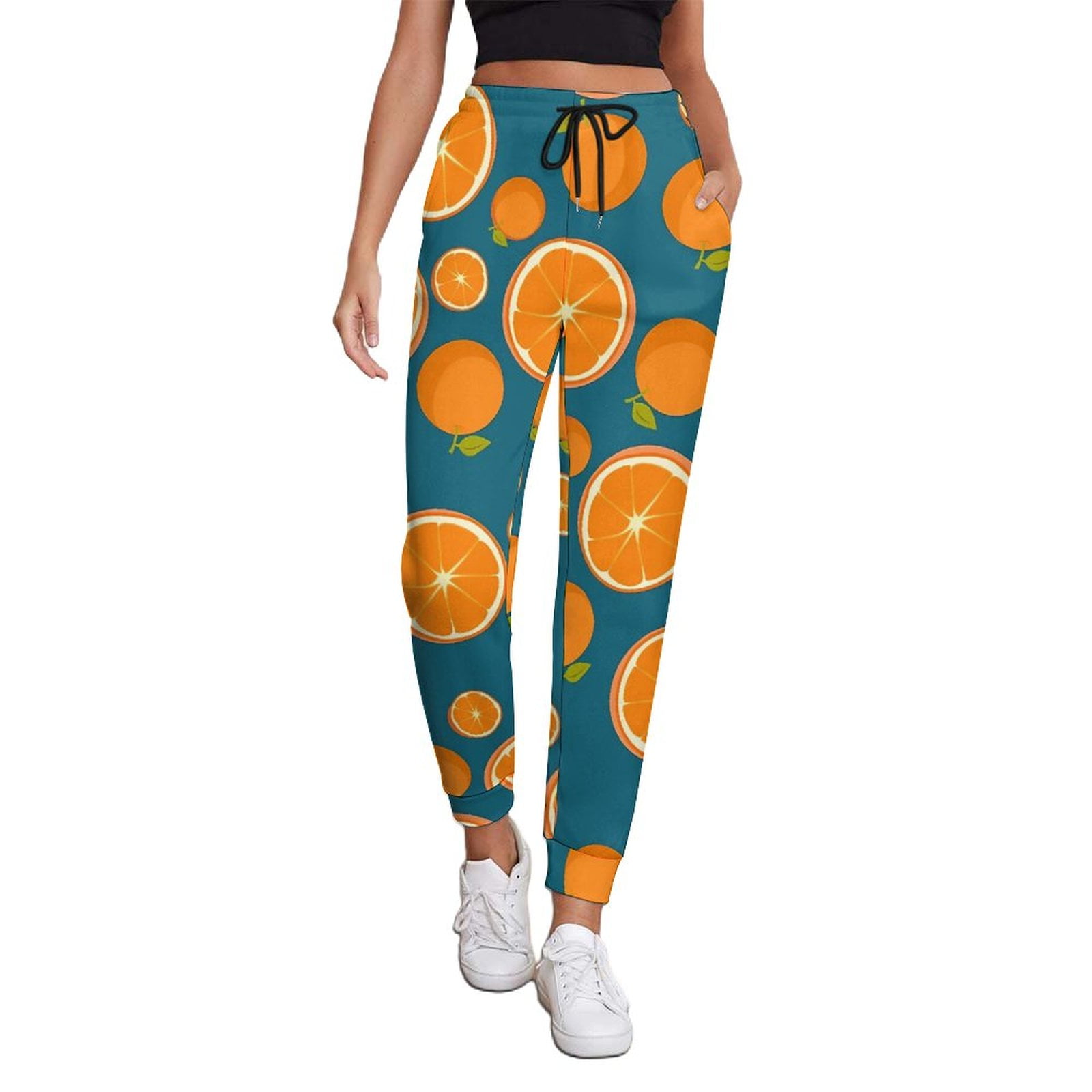 Colorful Oranges Pants Autumn Citrus Print Retro Sweatpants Ladies ...