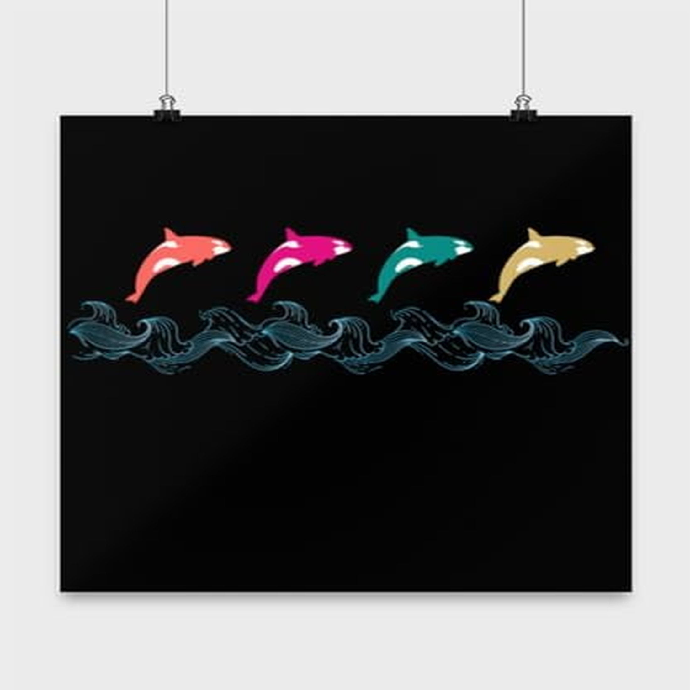 Colorful Orca Wall Art - Marine Biology Enthusiast - 13x13 Poster Print ...
