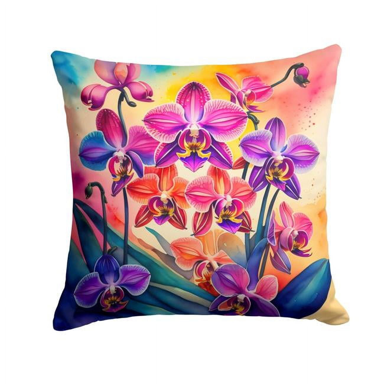 Colorful Orchids Fabric Decorative Pillow 18 in x 18 in - Walmart.com