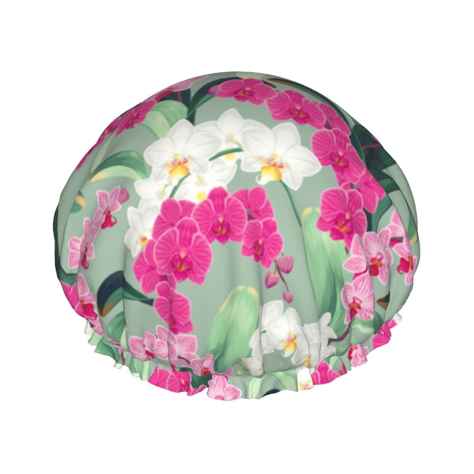 Colorful Orchids Flowers Shower Cap, Reusable Bath Hair Hat for all ...
