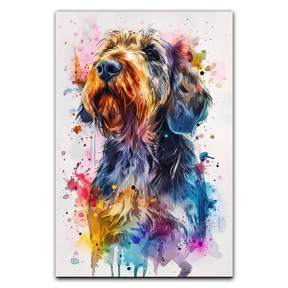 Colorful Otterhound Wall Art Abstract Dog Posters Animal Canvas ...