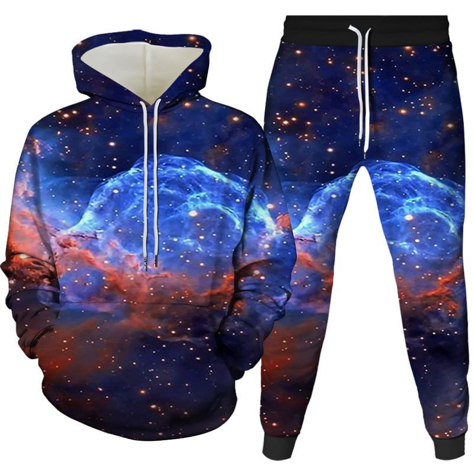 Colorful Outer Space Tracksuits 2 Piece Universe Nebula Print Outfit ...