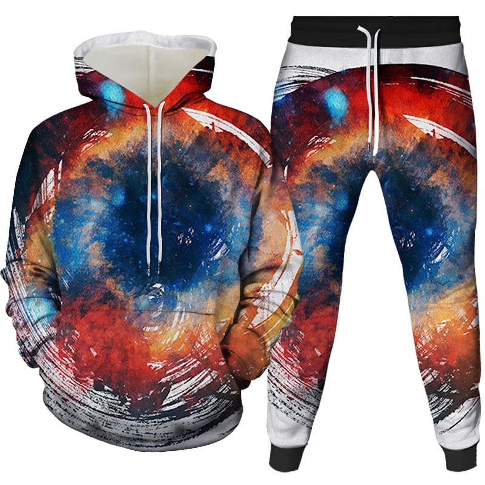 Colorful Outer Space Tracksuits 2 Piece Universe Nebula Print Outfit ...
