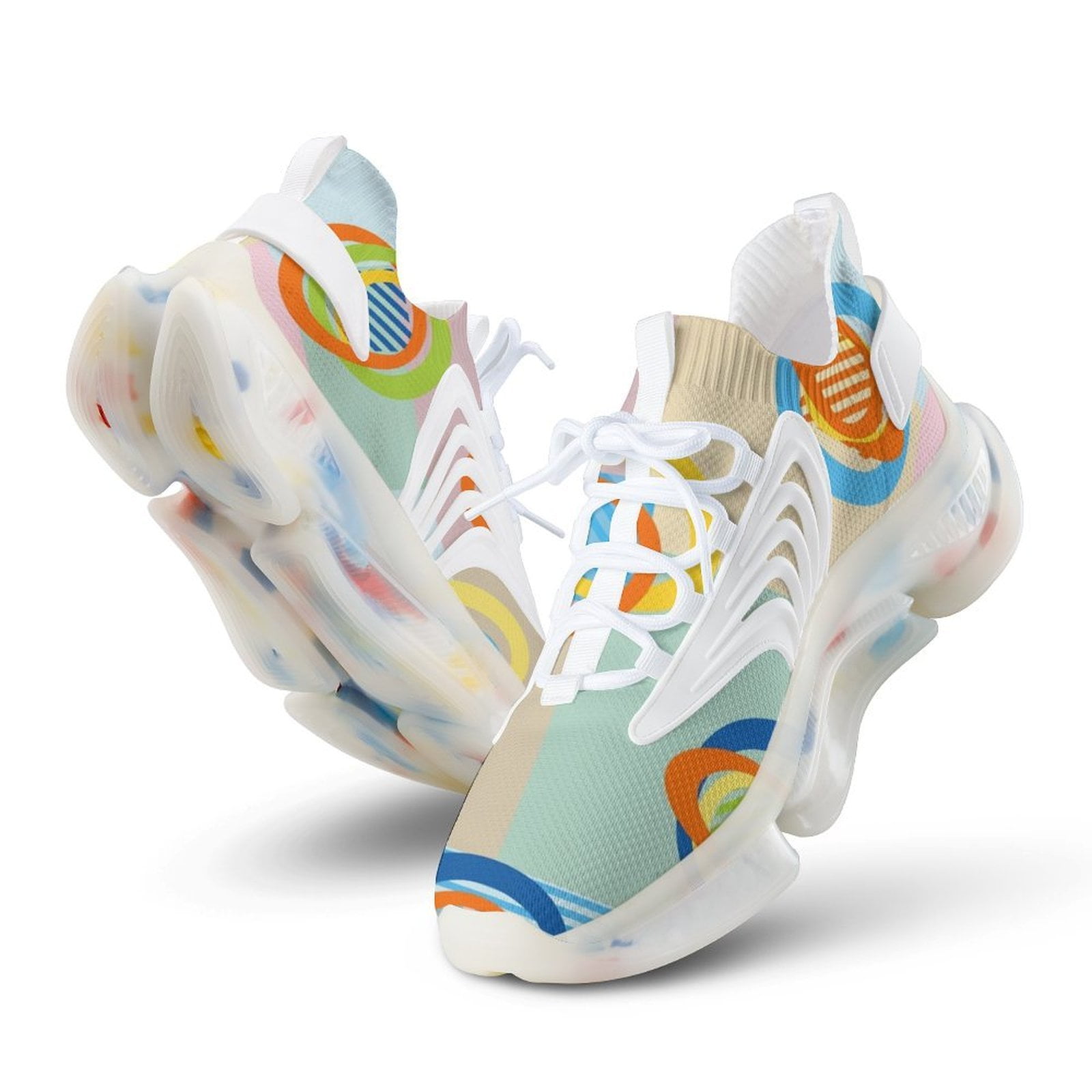 Colorful Overlapping Circles Geometric Pattern Walking Shoes for Men ...