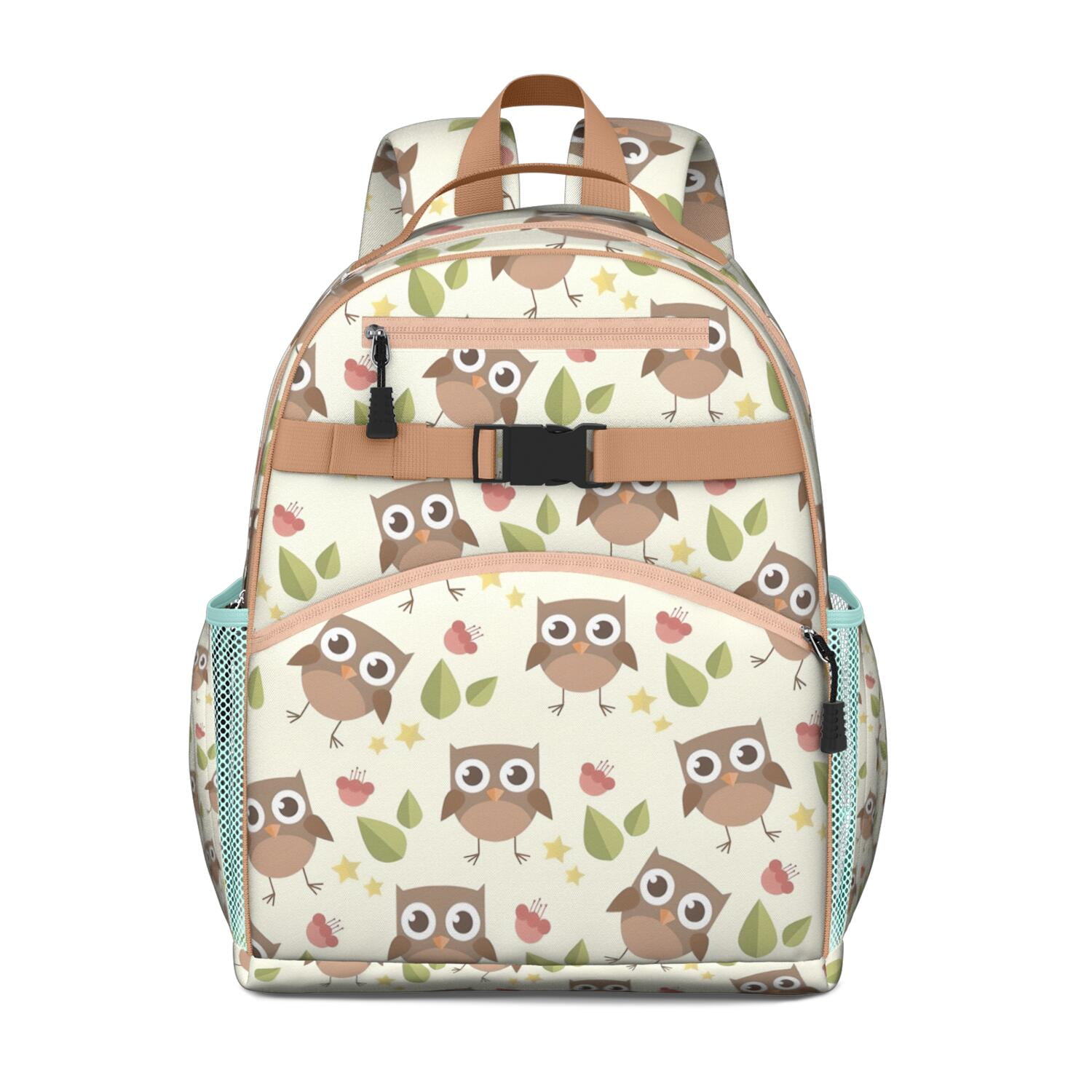 Colorful Owl Backpack - Waterproof Book Bag with Smiling Owl & Polka ...