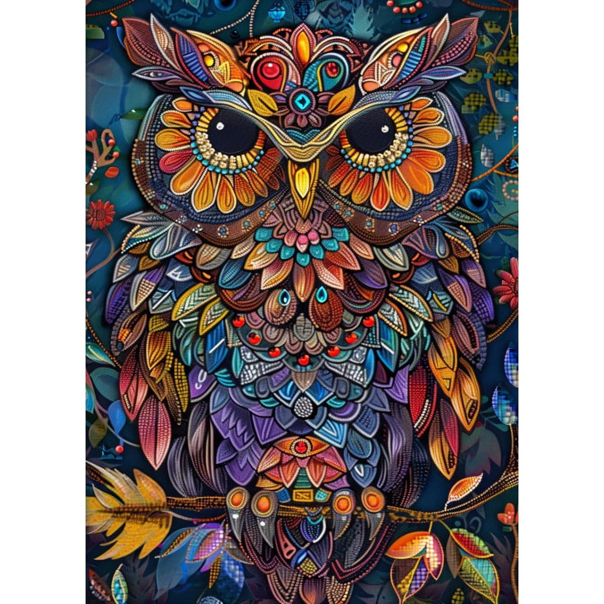 Colorful Owl DIY 5D Diamond Art Paint with Full Drill Round Diamond ...