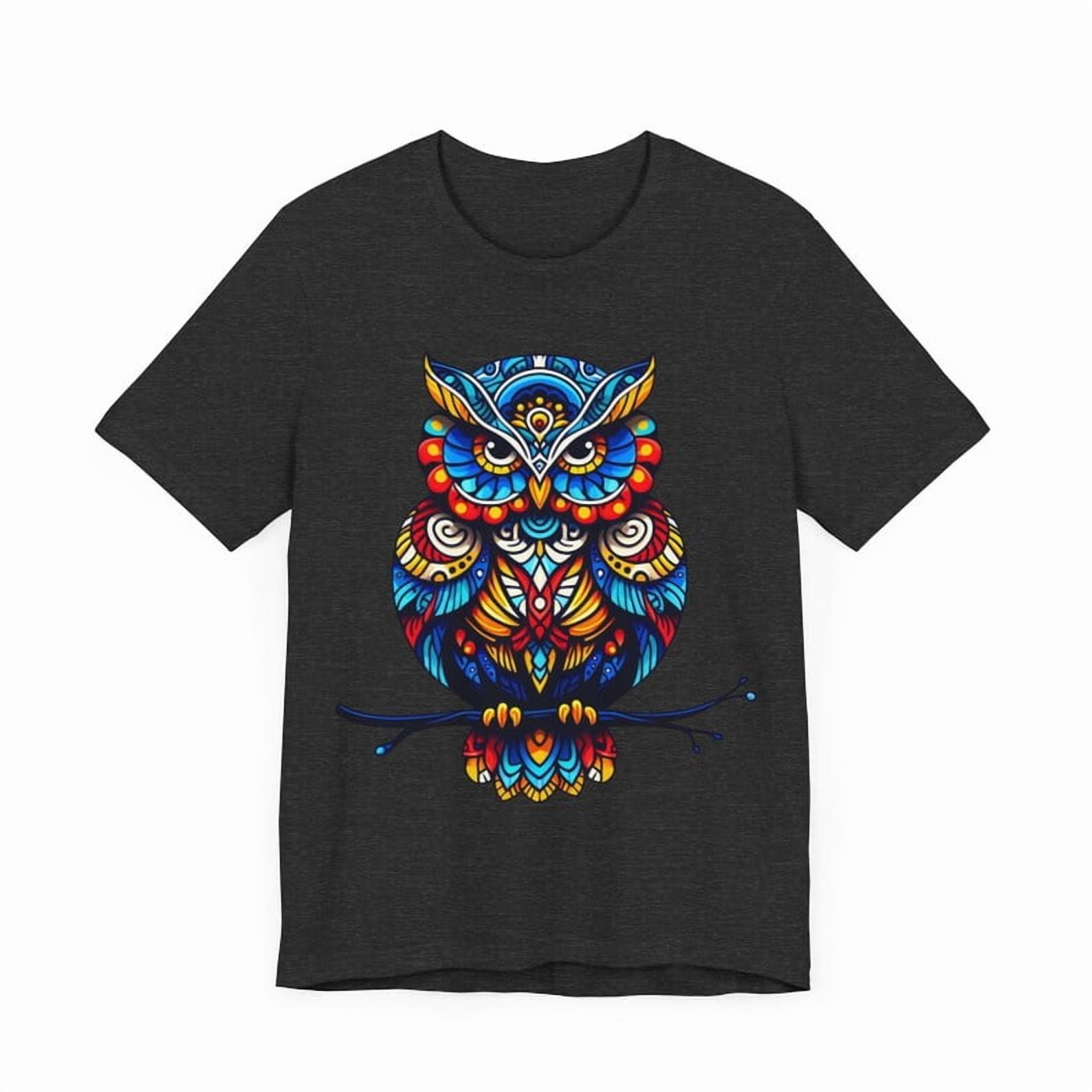 Colorful Owl T-Shirt, Boho Owl Design Tee, Vibrant Owl Graphic Shirt ...